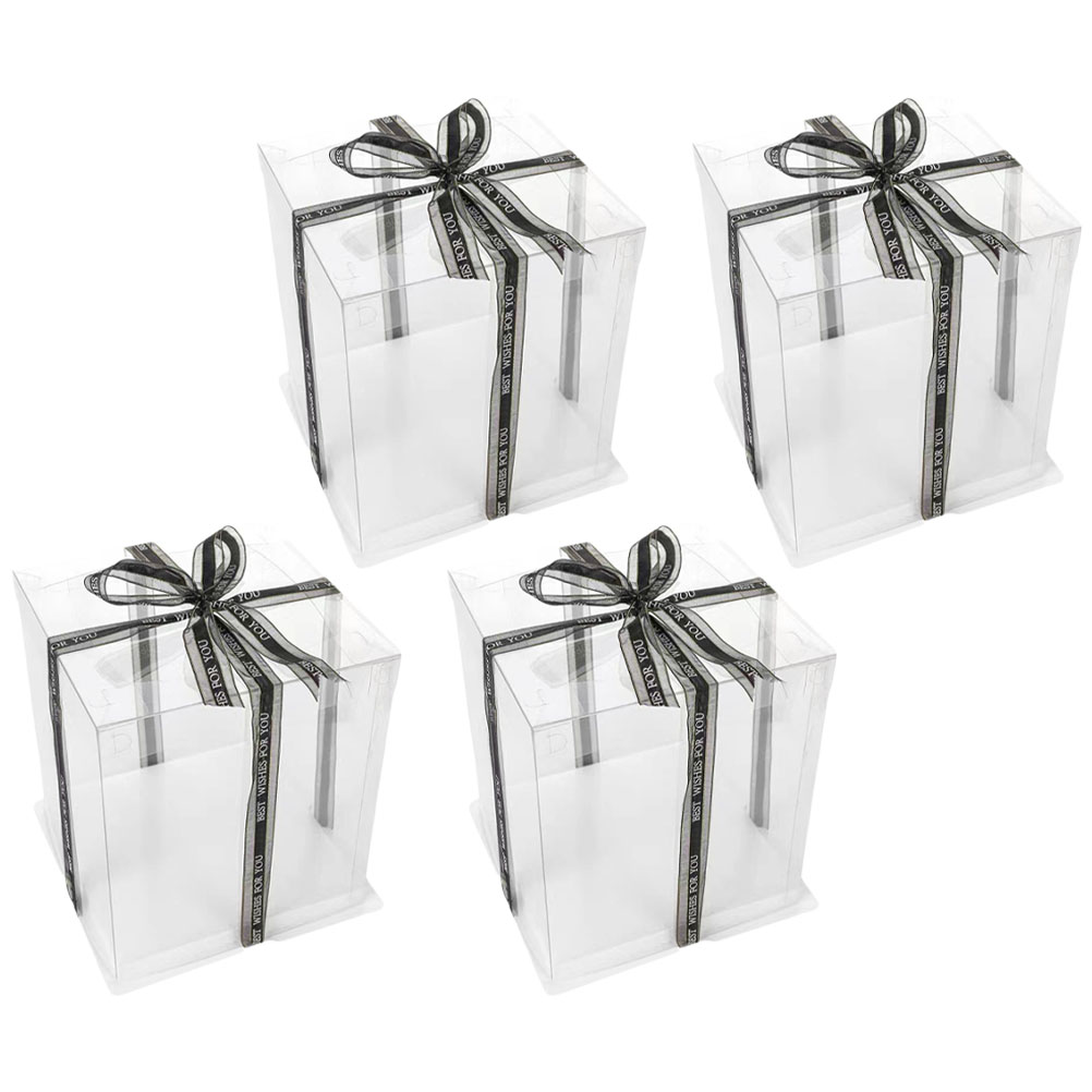 4 Pcs Gift Boxes Muffins Ribbon Biscuit Party Accessory Cookie Boxes ...