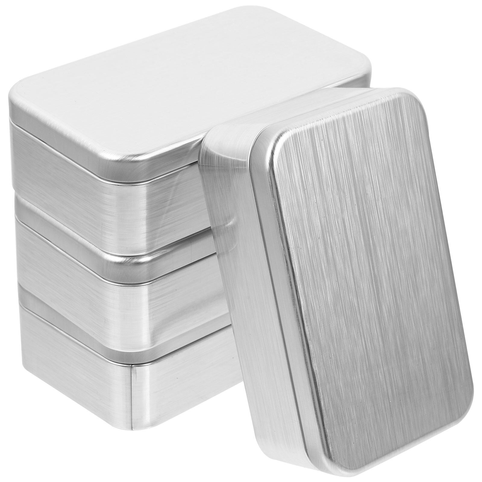 4 Pcs Gift Packaging Iron Box Tinplate Tins Candy Jar Empty Food ...