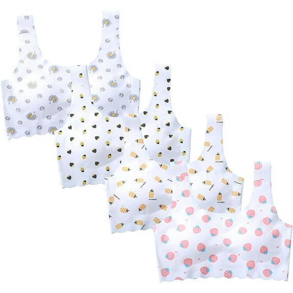 Jiaroutk Girls Training Bras, Seamless Racerback, Moisture-Wicking, 4 ...