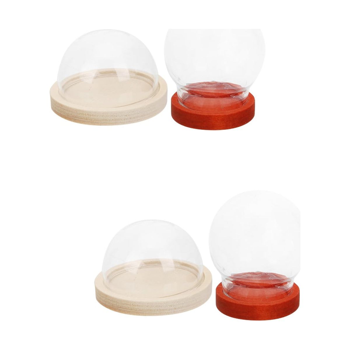 4 Pcs Glass Dome Snow Globe Small Display Case Glass Case for Display ...