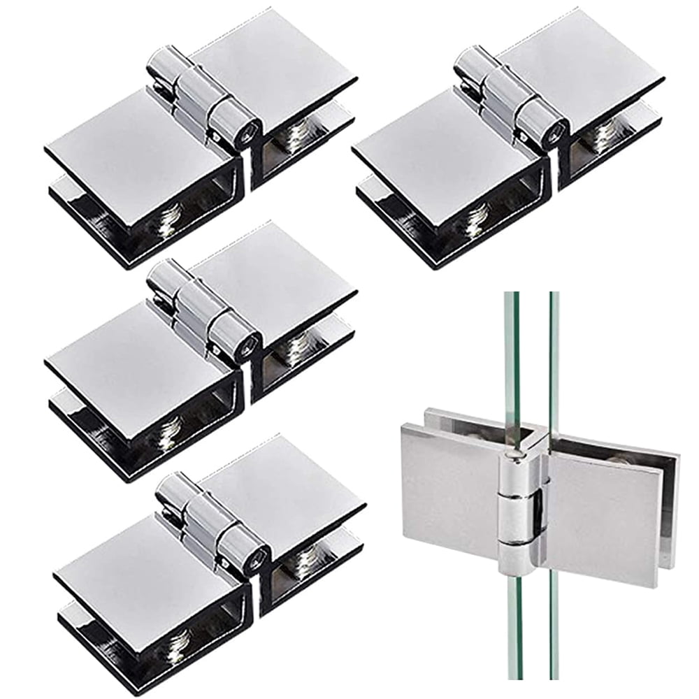 4 Pcs Glass Door Hinge 180 Degree Double Side Shower Glass Hinges ...
