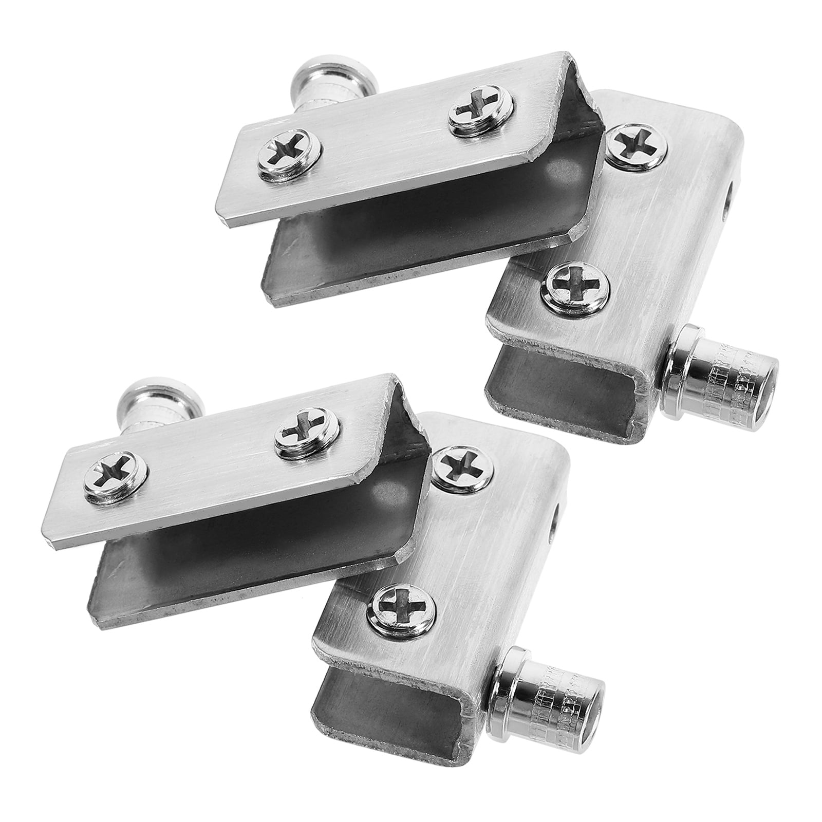 4 Pcs Glass Door Hinge Cabinet Shower Hinges Showcase No Drilling - Walmart.com