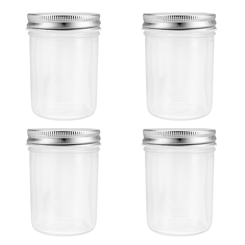 4 Pcs Glass Jam Jar Cereal Container Glass Jelly Cans Transparent ...