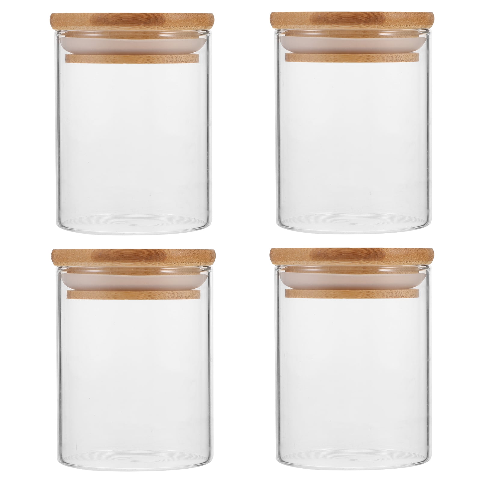 4pcs Glass Canisters for Bathroom and Kitchen Portable Storage Jars ...