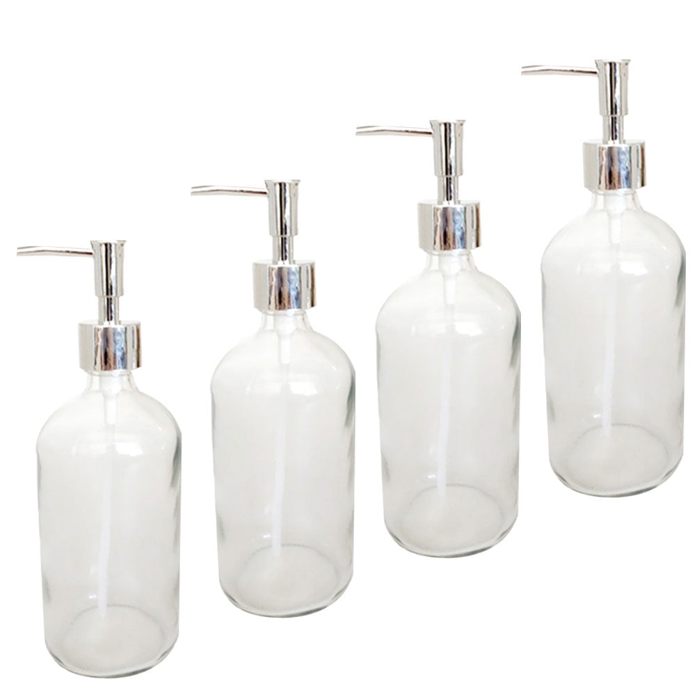 4 Pcs Glass Lotion Bottle Hand Washing Container Shampoo Bottle ...