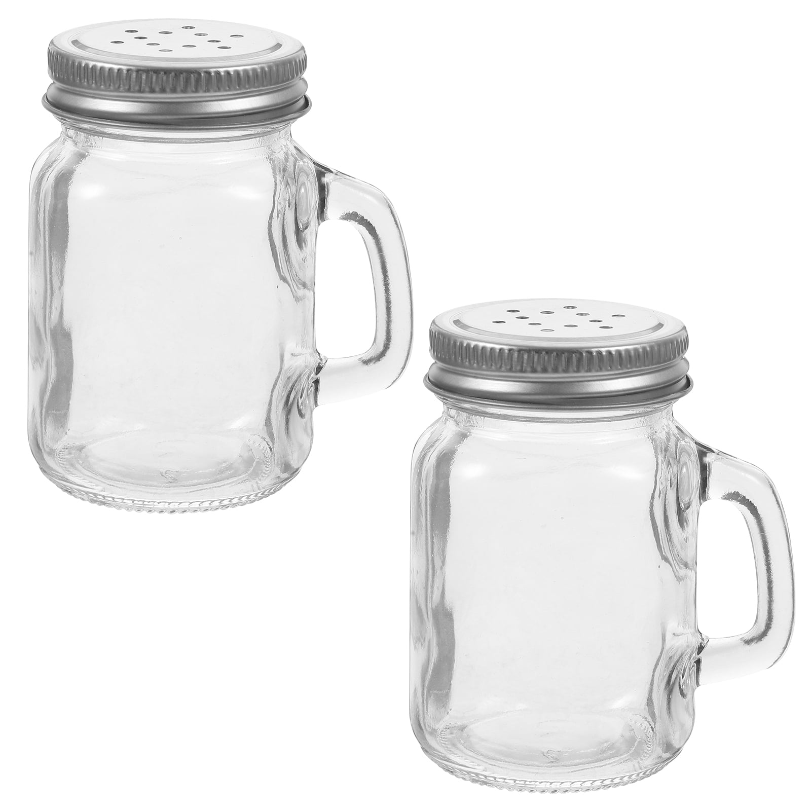 4 Pcs Glass Jars Seasoning Holders Small Salt Shakers Clear Pepper ...