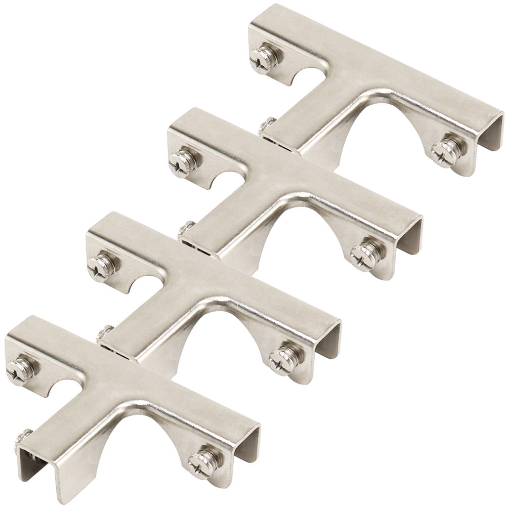 Homoyoyo Glass T Connector T Shape Steel Silver 4Pcs - Walmart.com