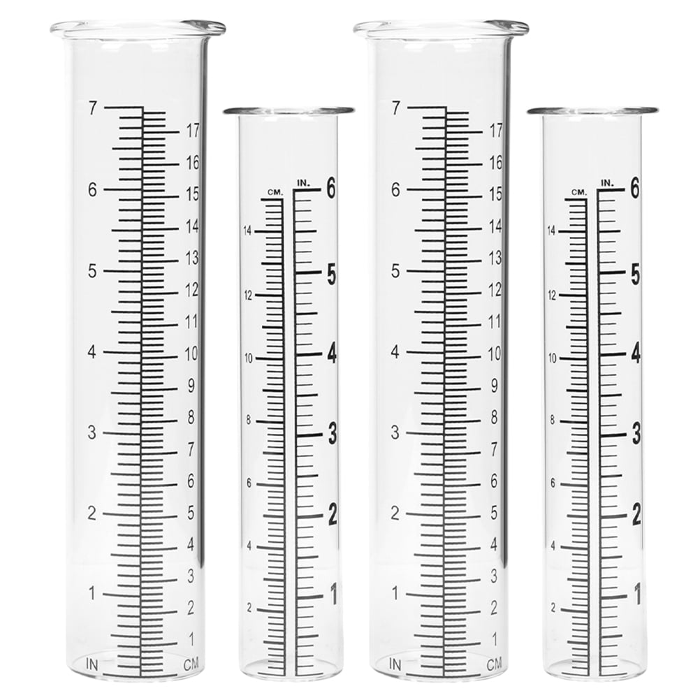 4 Pcs Glass outside Toys Measuring Cup Rain Gauge Meter Device ...