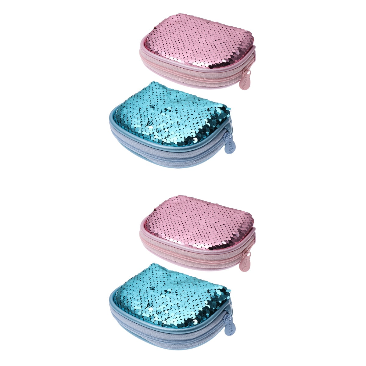 4 Pcs Glitter Coin Purse Girl's Heart Wallet Makeup Pouch Portable ...