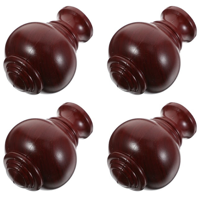 4 Pcs Gold Curtains Curtain Finals Curtain Rod Decorative Finials ...