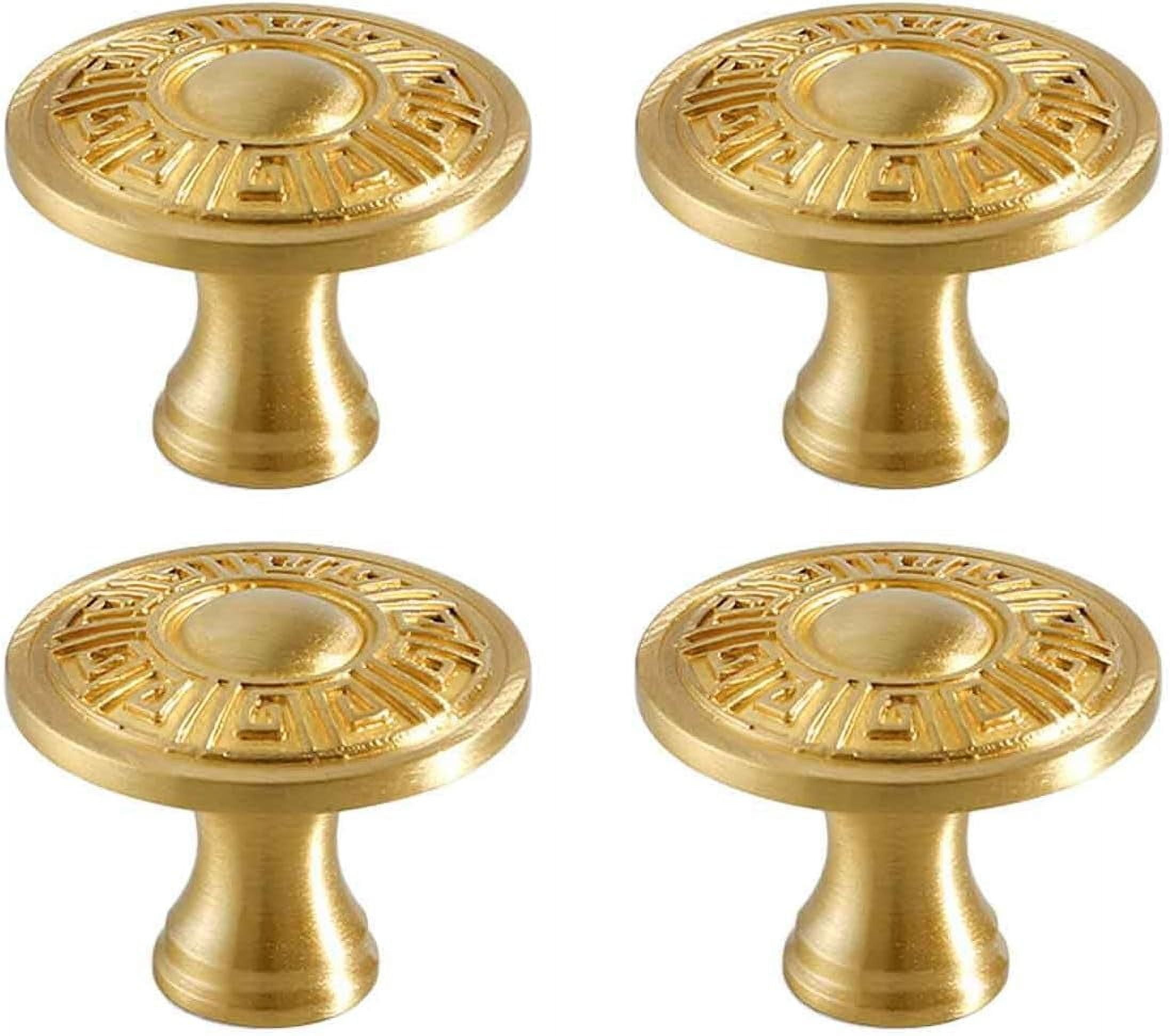 4 Pcs Gold Dresser Knobs Brushed Round Knobs for Kitchen and Closet Cabinets - Walmart.com
