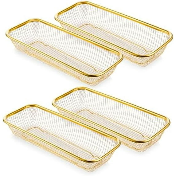 4 Pcs Gold Kitchen Drawer Organizer, Stainless Steel Silverware ...