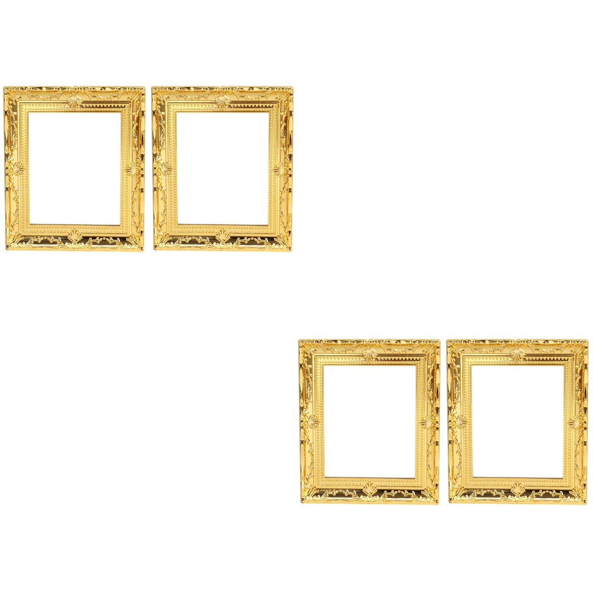 4 Pcs Golden Frame Decor Picture Frames Kids Toy Mini Plastic Small ...