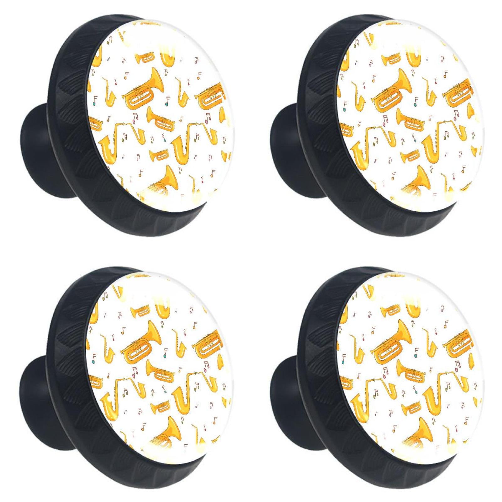4 Pcs Golden Saxophone Musical Knobs for Kitchen Cabinet Cupboard ...