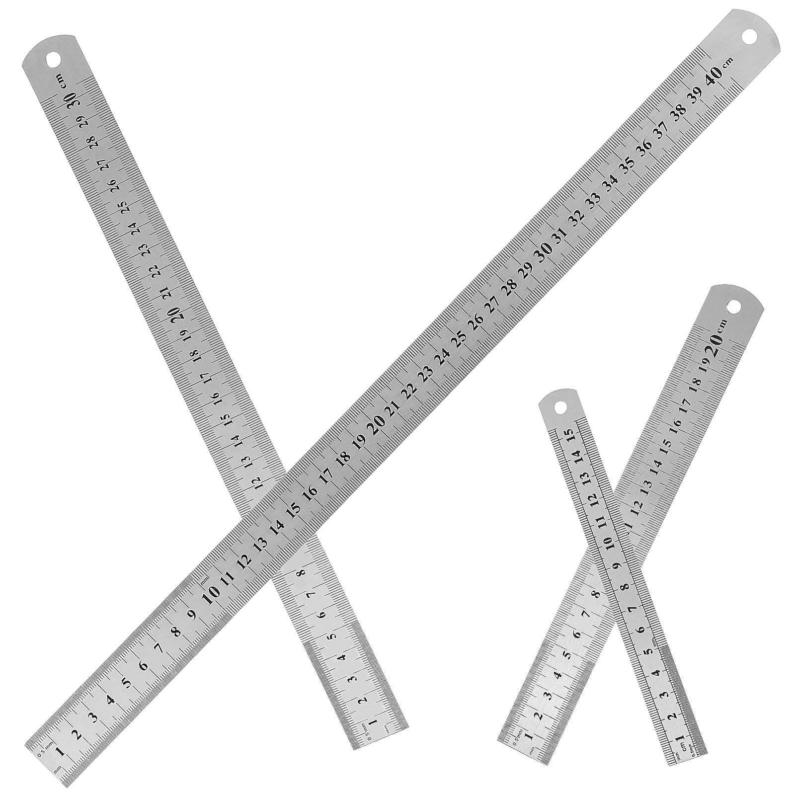 4 Pcs Graduated Steel Ruler Flexometer Precision Tools Stainless Metric ...