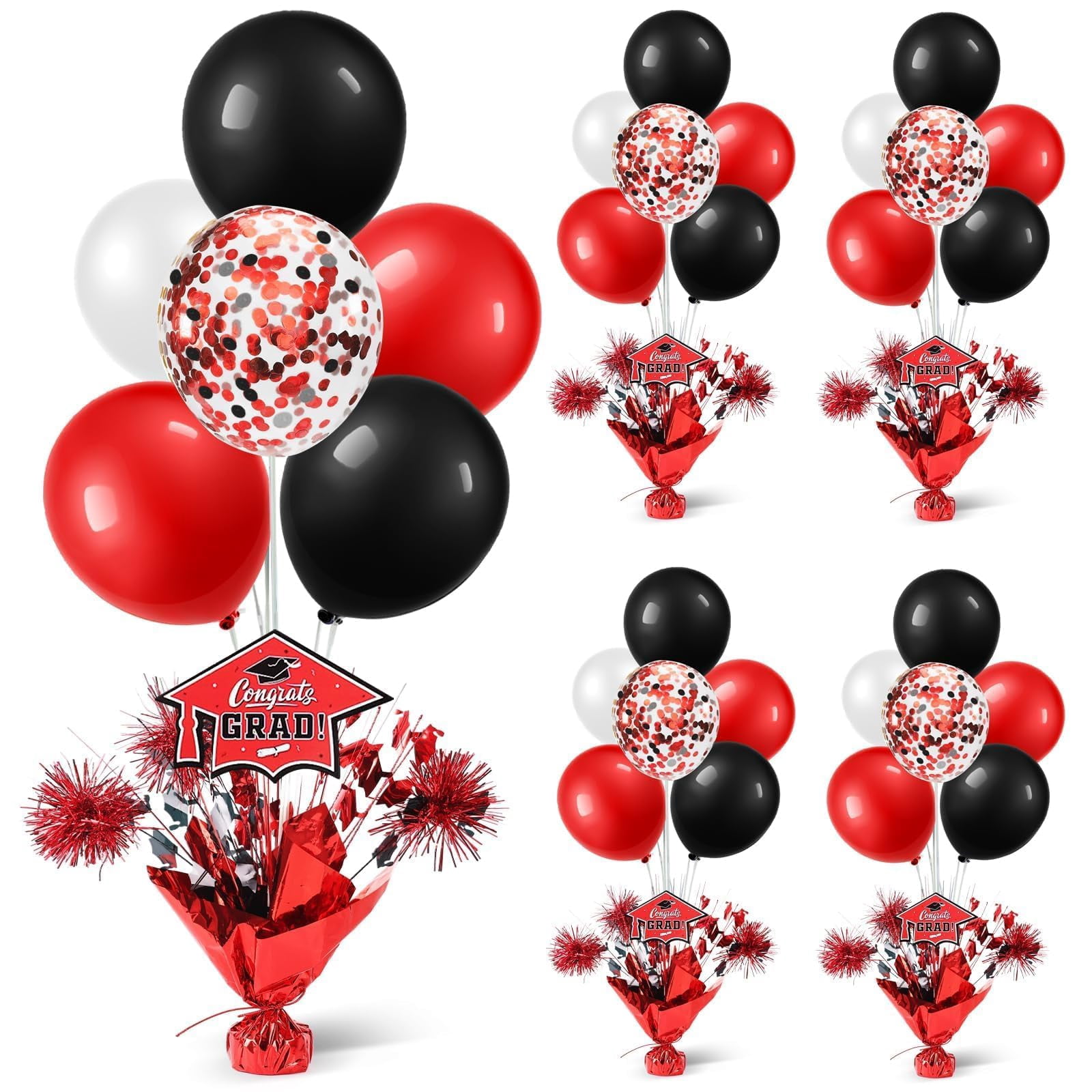 4 Pcs Graduation Table SSF20 Centerpieces Balloons Stand Grad Metallic ...