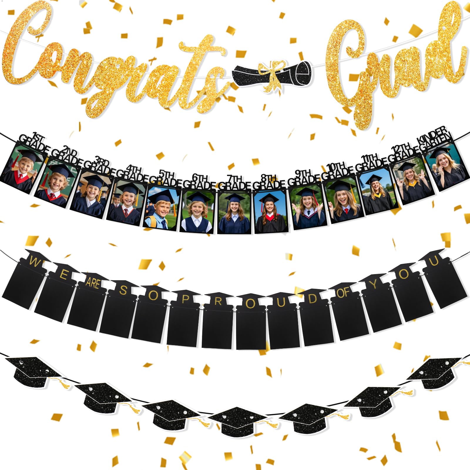 4 Pcs GraduationEGSC Decorations Class of 2025, Glitter Congrats are So ...
