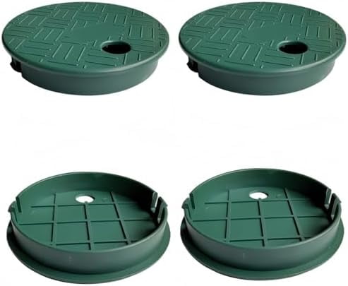4 Pcs Green Plastic Round Irrigation Sprinkler Valve Box Cover ...