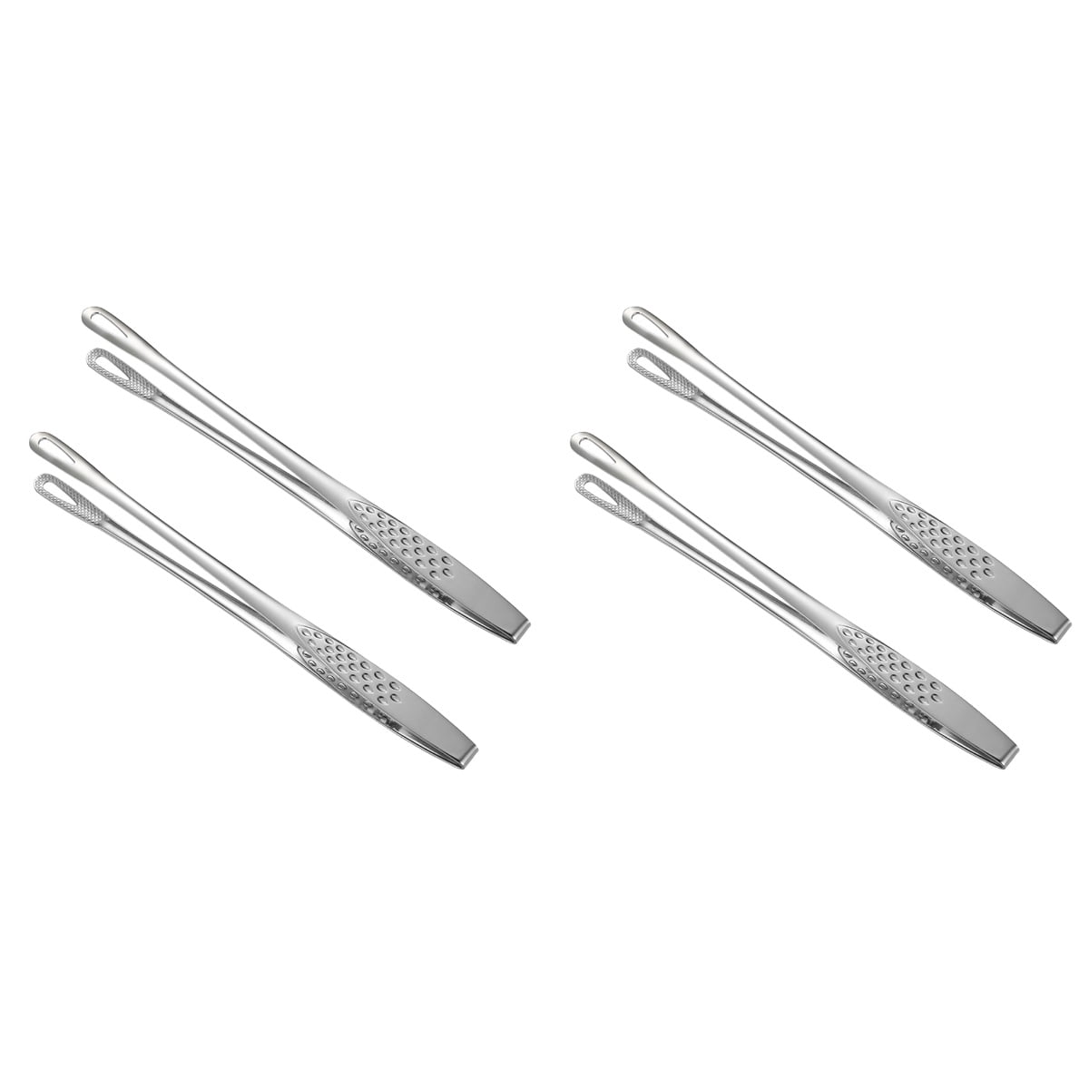4 Pieces Stainless Steel Griddle Pan Tongs Flatware Food Clips Metal ...