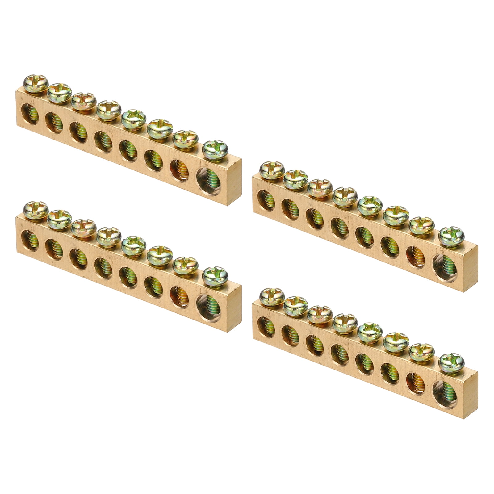 4 Pcs Ground Bus Bar Brass Terminal Grounding Bar 8 Positions Grounding ...