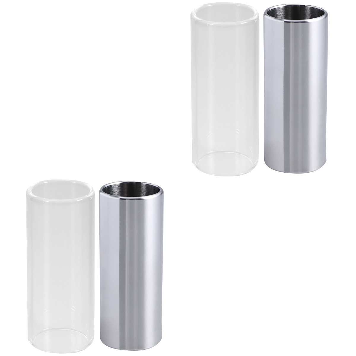 4 Pcs Guitars Standard Guitar Slide Medium Bottleneck Stainless Steel ...