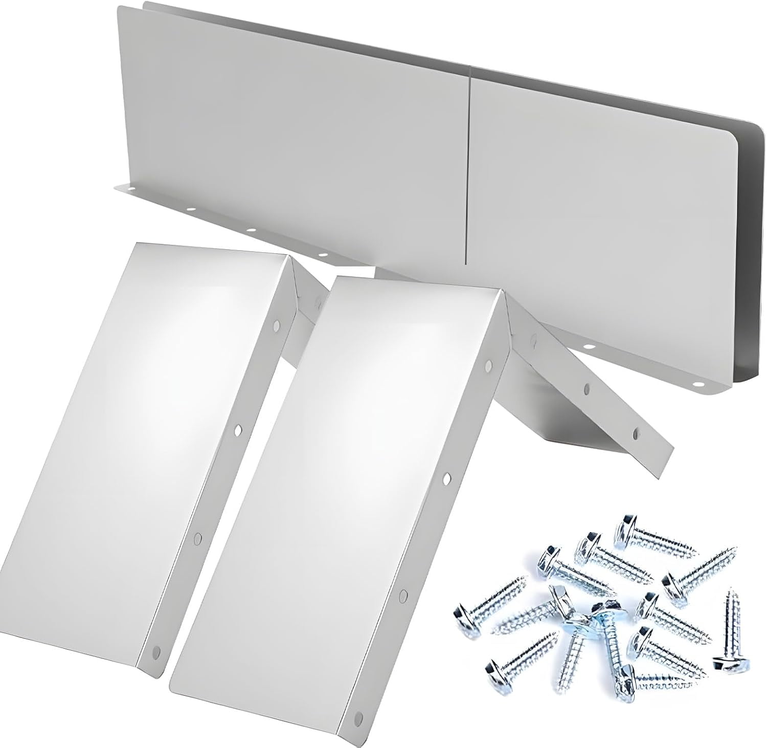 4 Pcs Gutter Valley Splash Guards,Aluminum Rain Diverter Roofing Gutter ...