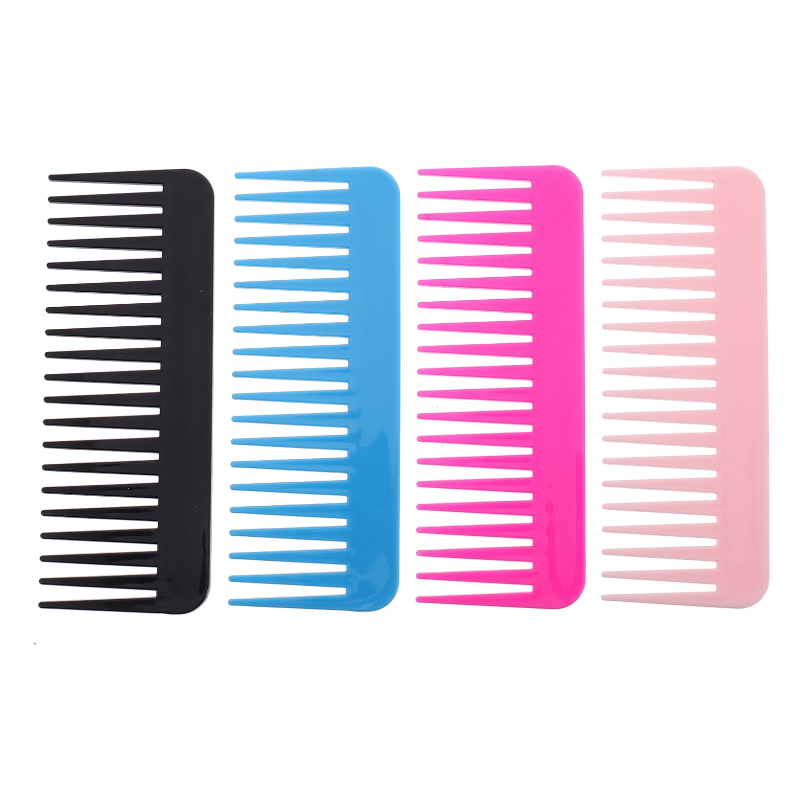4 Pcs Hair Brush Wide Tooth Flat Comb Breakage Prevention Travel ...