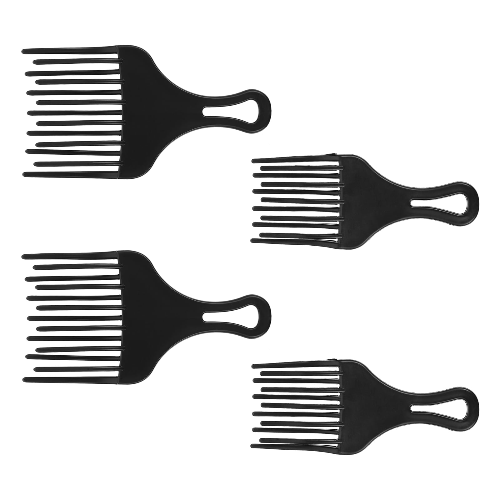 Black Plastic Hair Comb for Combing Wide Tooth 4pcs Safe and Durable ...