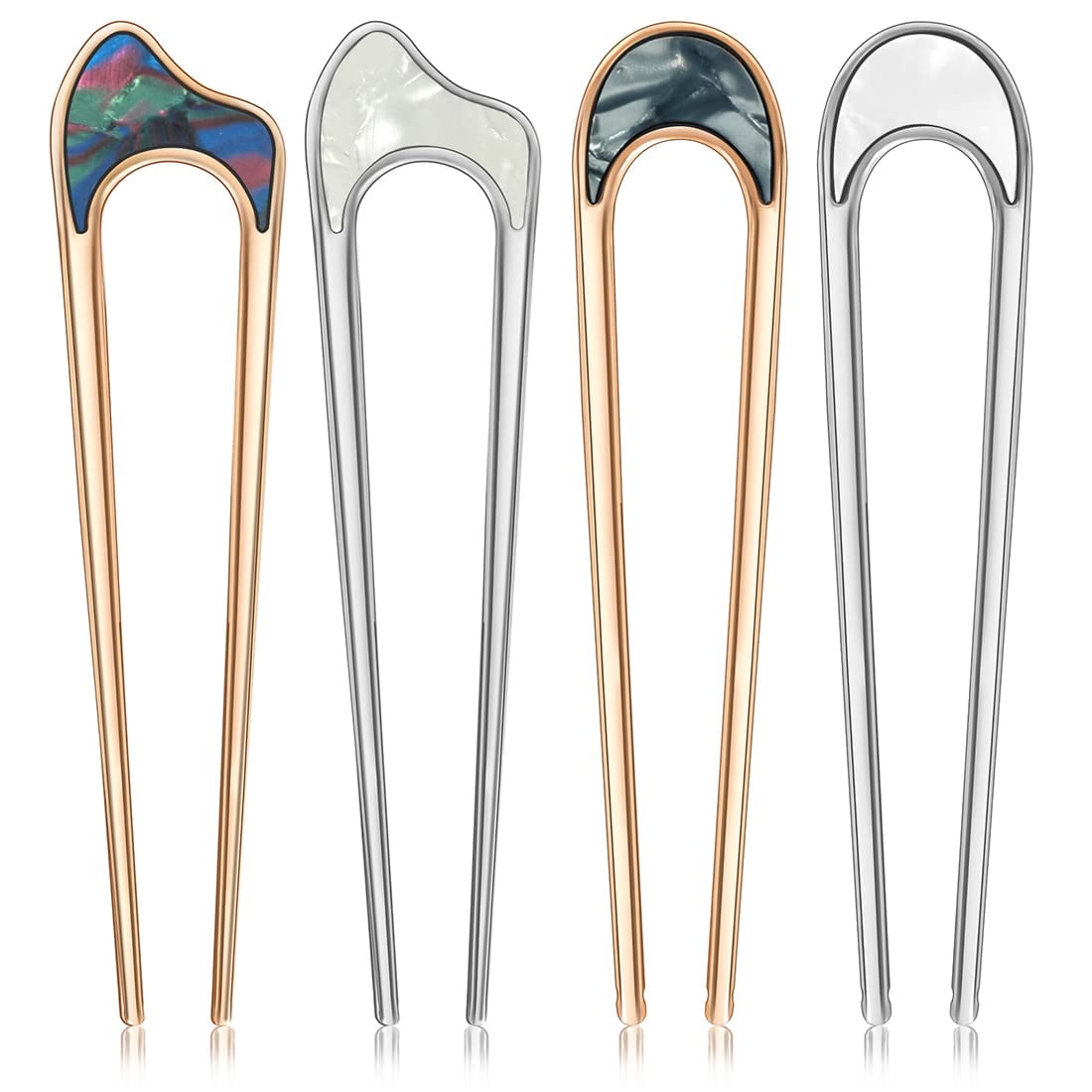 4 Pcs Hair Pins,Shaped Hair Pins,Metal Vintage Hair Sticks French Hair ...