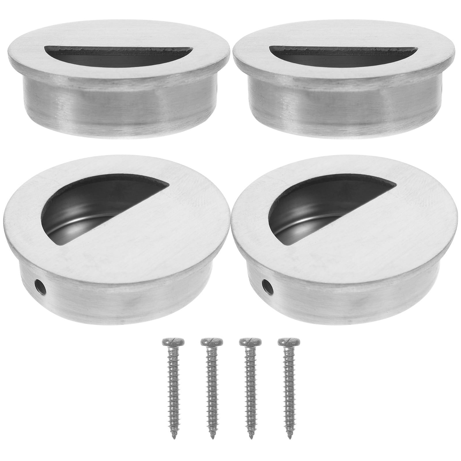 4 Pcs Half Round Furniture Handle Knobs for Cabinets Drawers Recessed ...