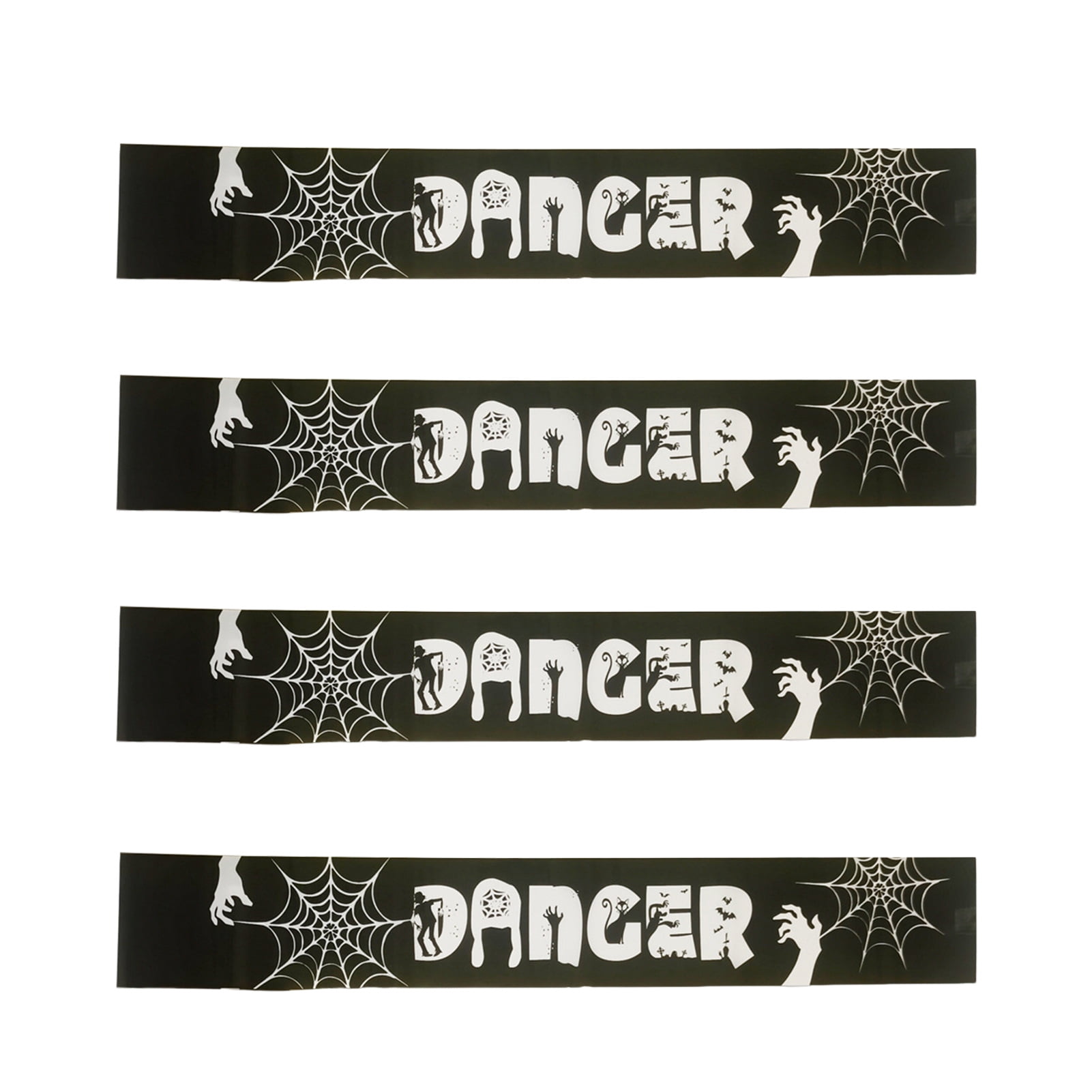 4 Pcs Halloween Caution Tape Bundle Spooky Warning Decoration Strip ...