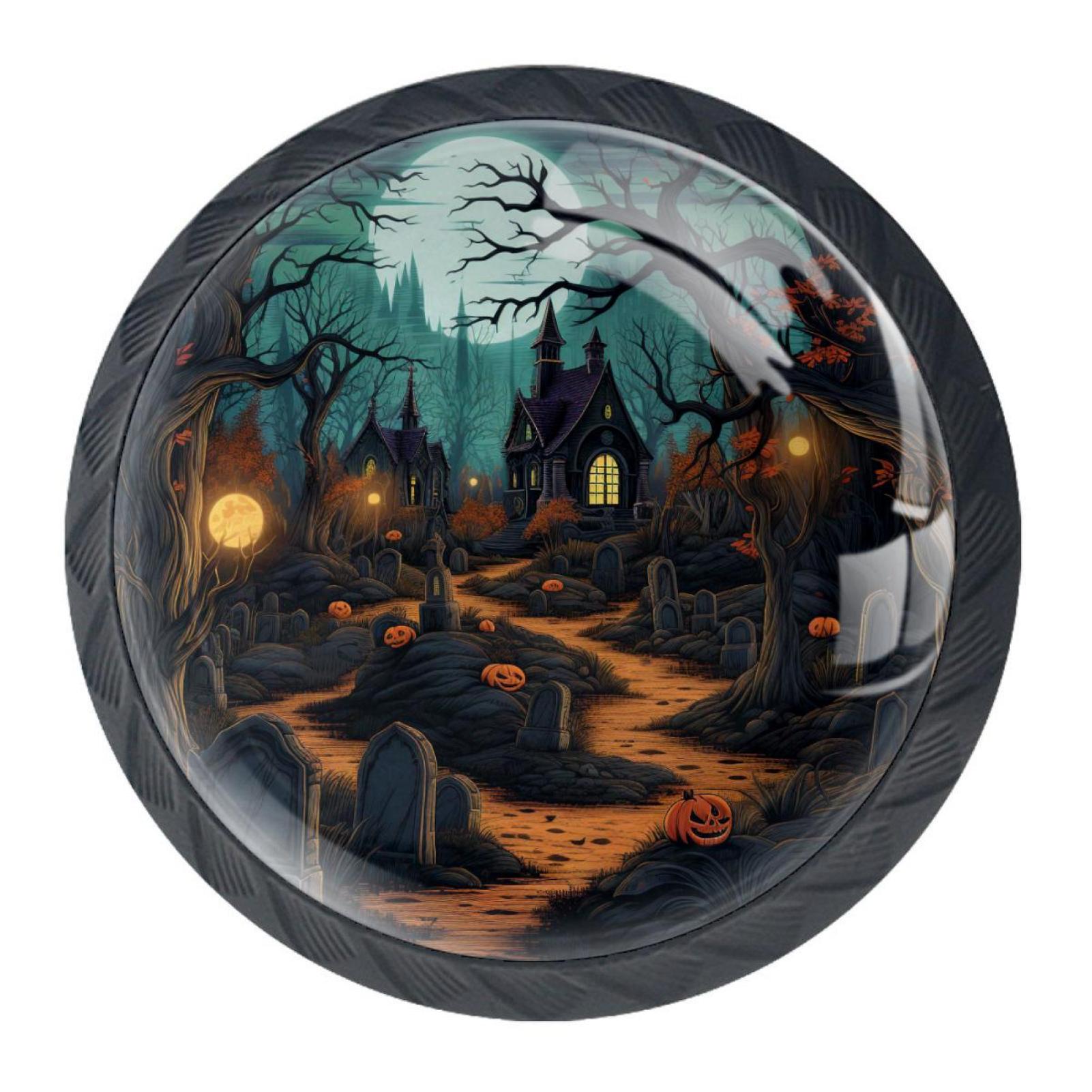 4 Pcs Halloween Graveyard Knobs for Kitchen Cabinet Cupboard Dresser ...