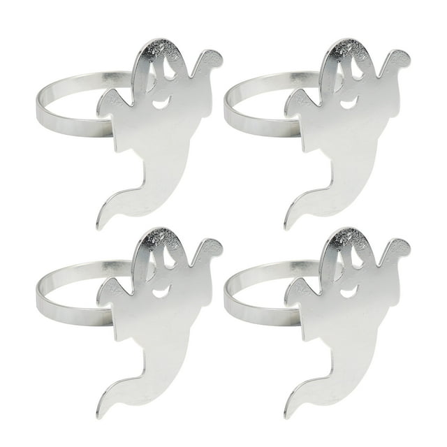 4 Pcs Halloween Napkin Ring Gold Rings Ghost Horror Decoration ...