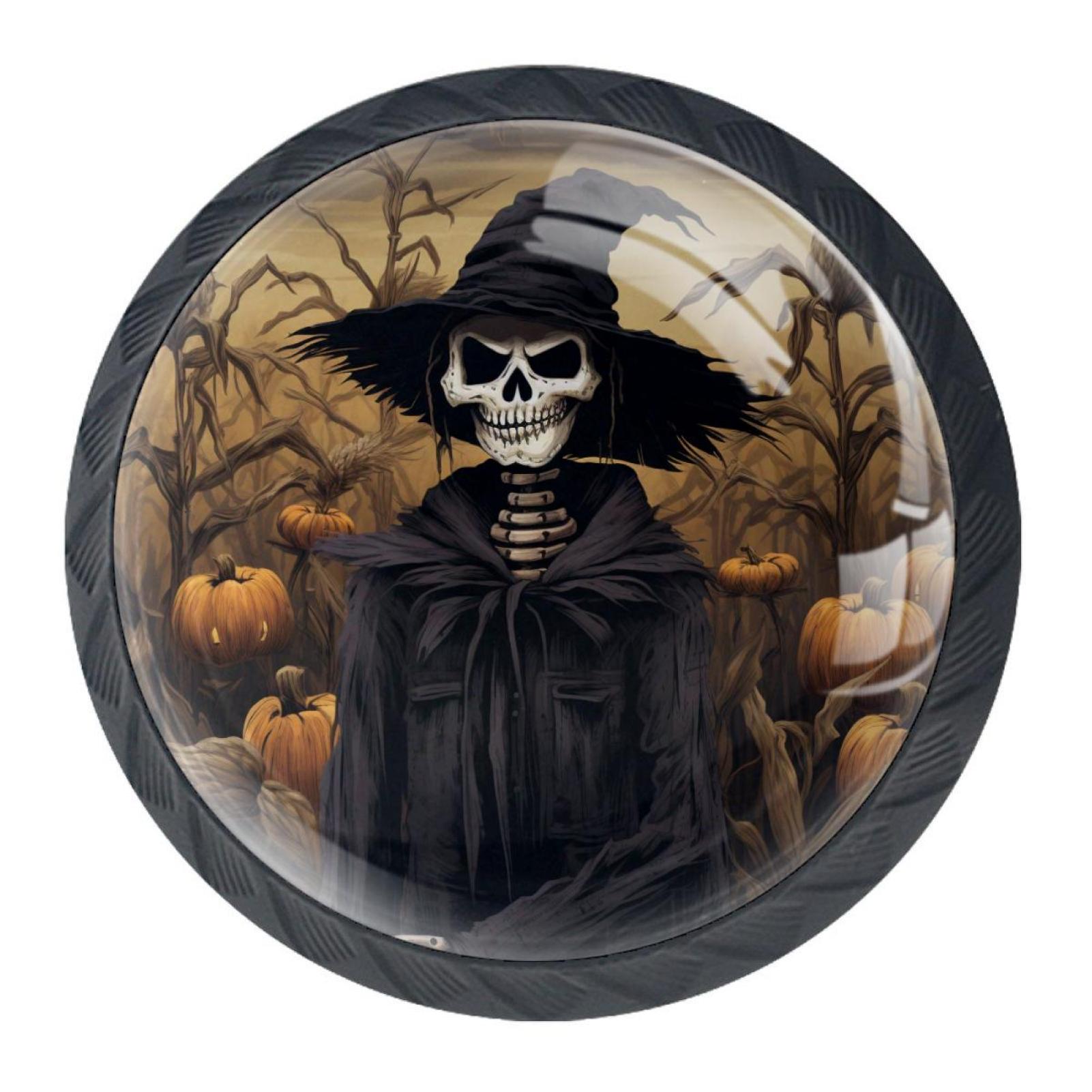4 Pcs Halloween Scarecrow Knobs for Kitchen Cabinet Cupboard Dresser ...