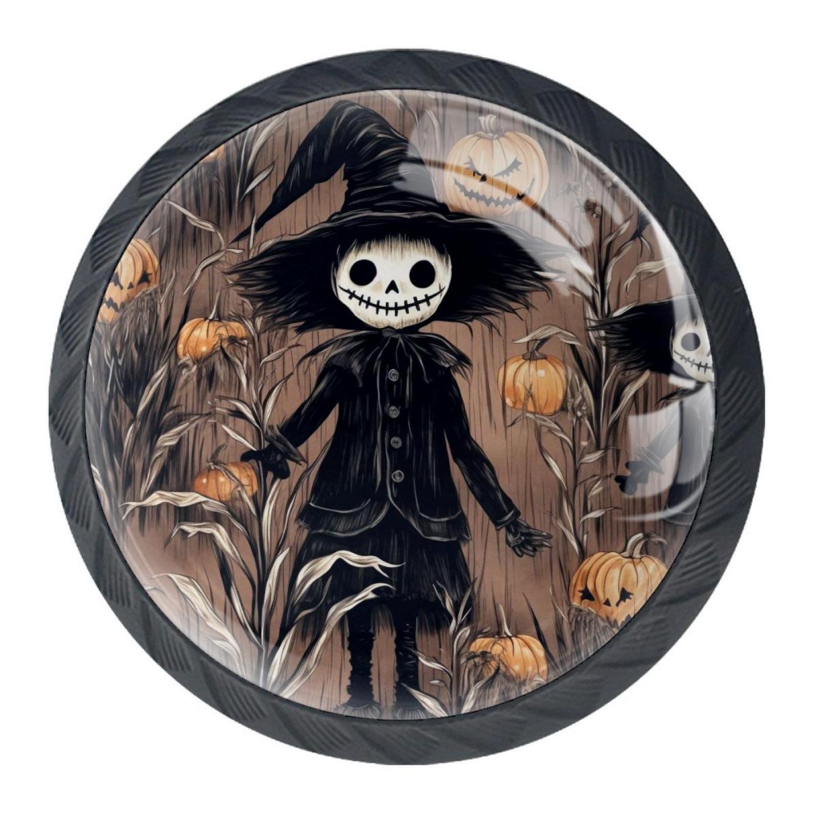 4 Pcs Halloween Scarecrow Knobs for Kitchen Cabinet Cupboard Dresser ...