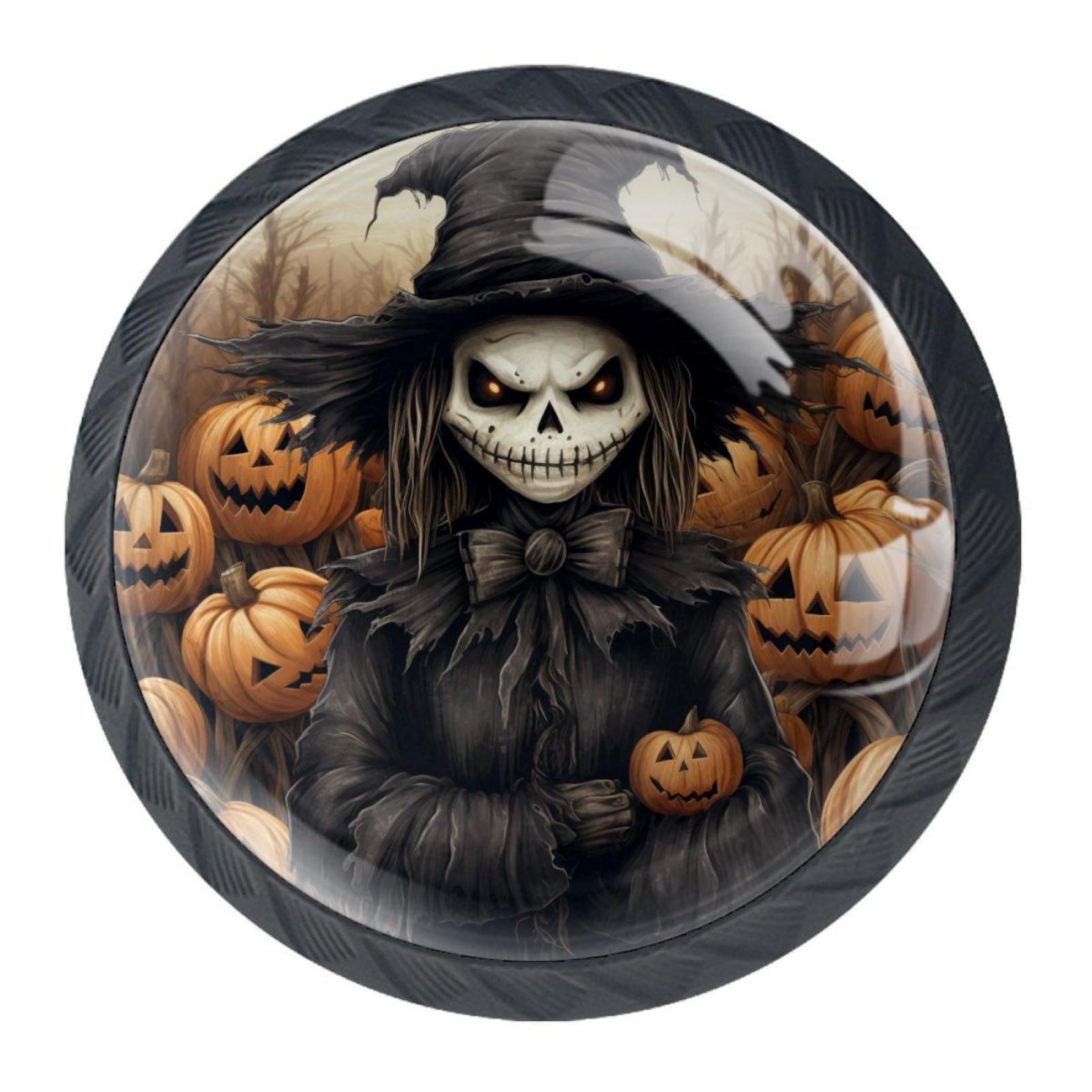 4 Pcs Halloween Scarecrow Knobs for Kitchen Cabinet Cupboard Dresser ...