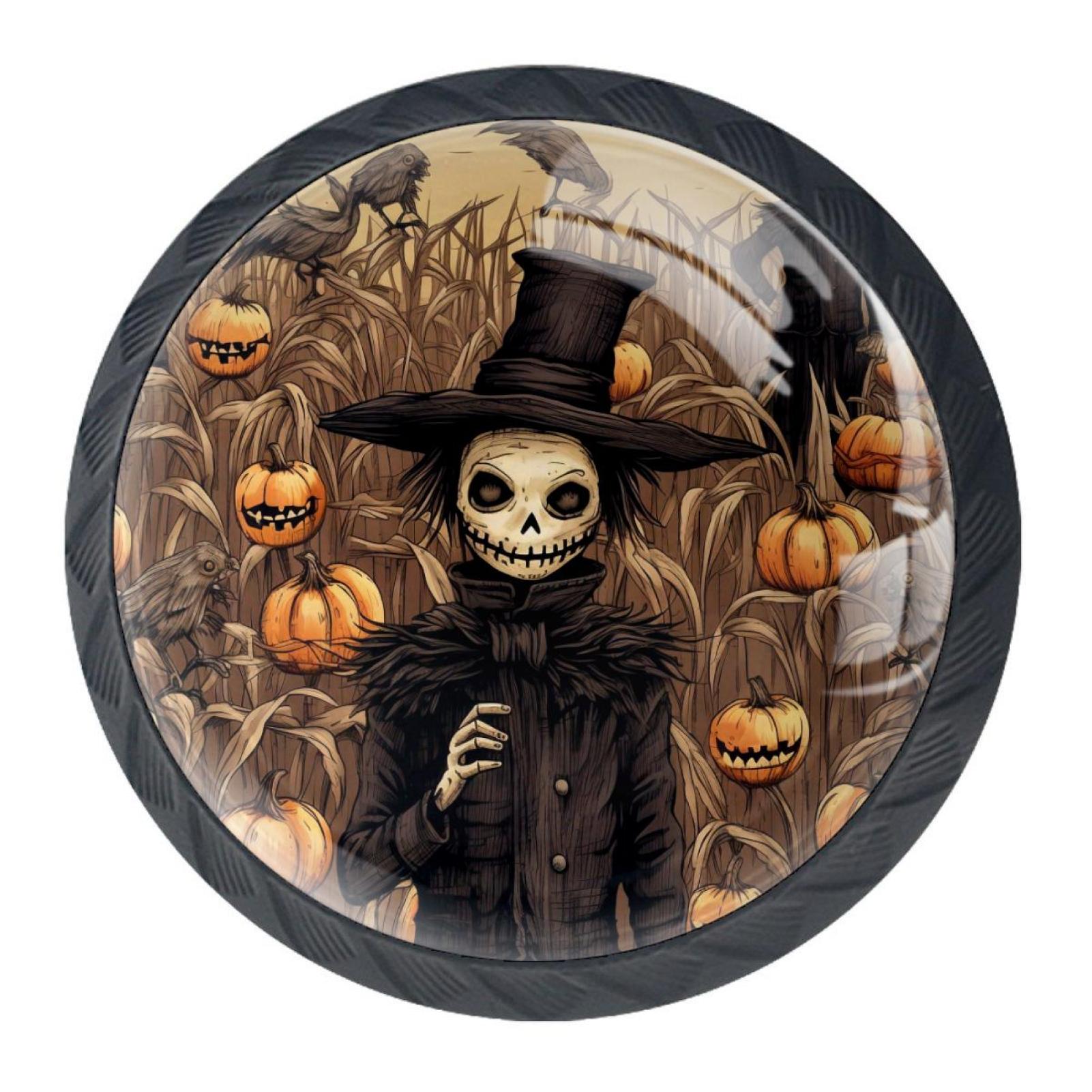 4 Pcs Halloween Scarecrow Knobs for Kitchen Cabinet Cupboard Dresser ...