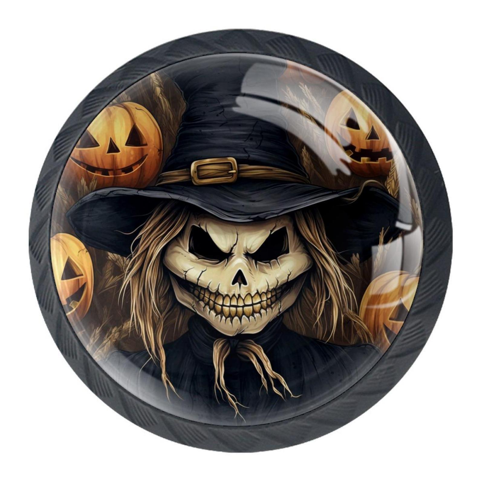 4 Pcs Halloween Scarecrow Knobs for Kitchen Cabinet Cupboard Dresser ...