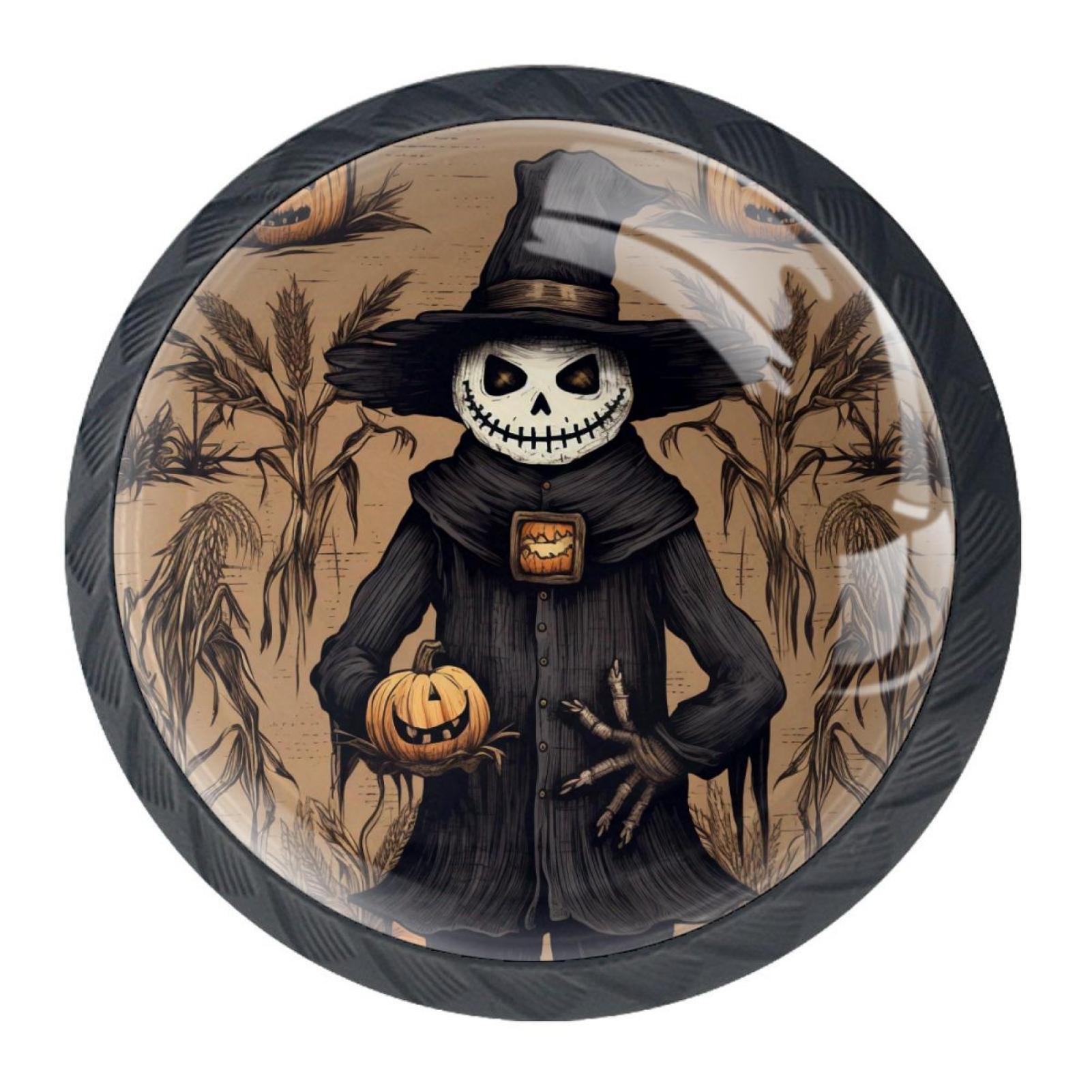 4 Pcs Halloween Scarecrow Knobs for Kitchen Cabinet Cupboard Dresser ...