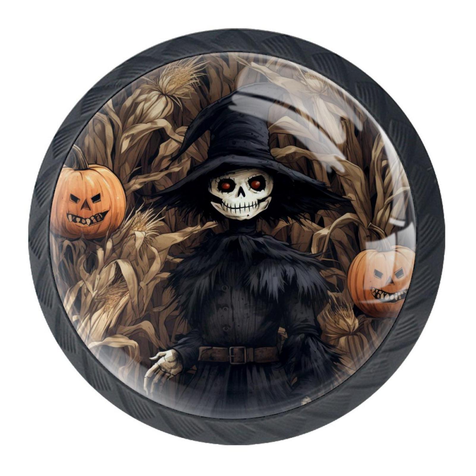 4 Pcs Halloween Scarecrow Knobs for Kitchen Cabinet Cupboard Dresser ...