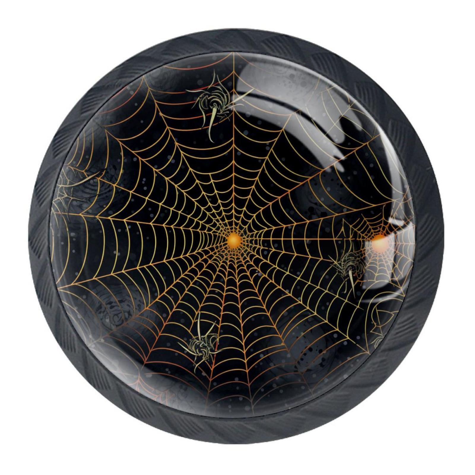 4 Pcs Halloween Spider Web Knobs for Kitchen Cabinet Cupboard Dresser ...