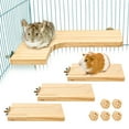 4 Pcs Wooden Hamster Platform, L-Shaped, Cage Accessories for Squirrel ...