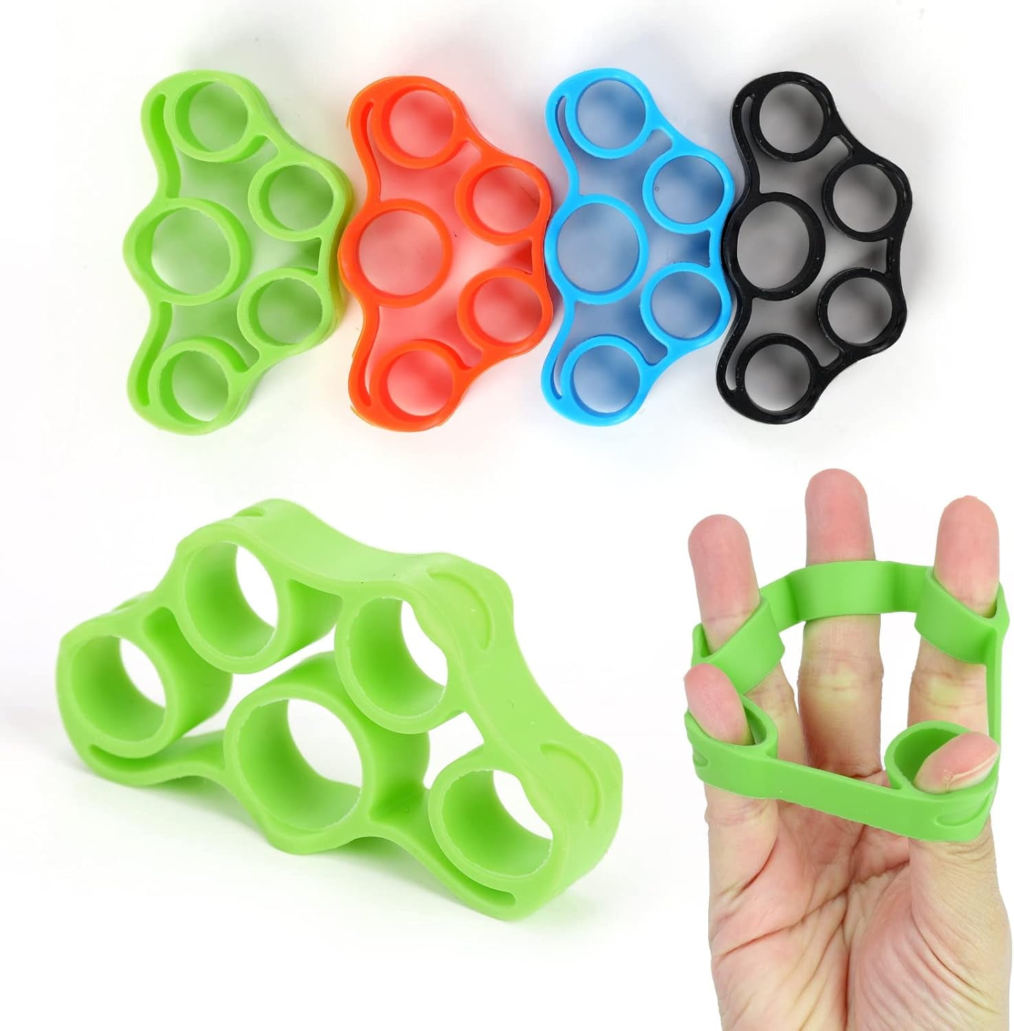 4 Pcs Hand Grip Strengthener,Finger Stretcher Resistance Bands ...