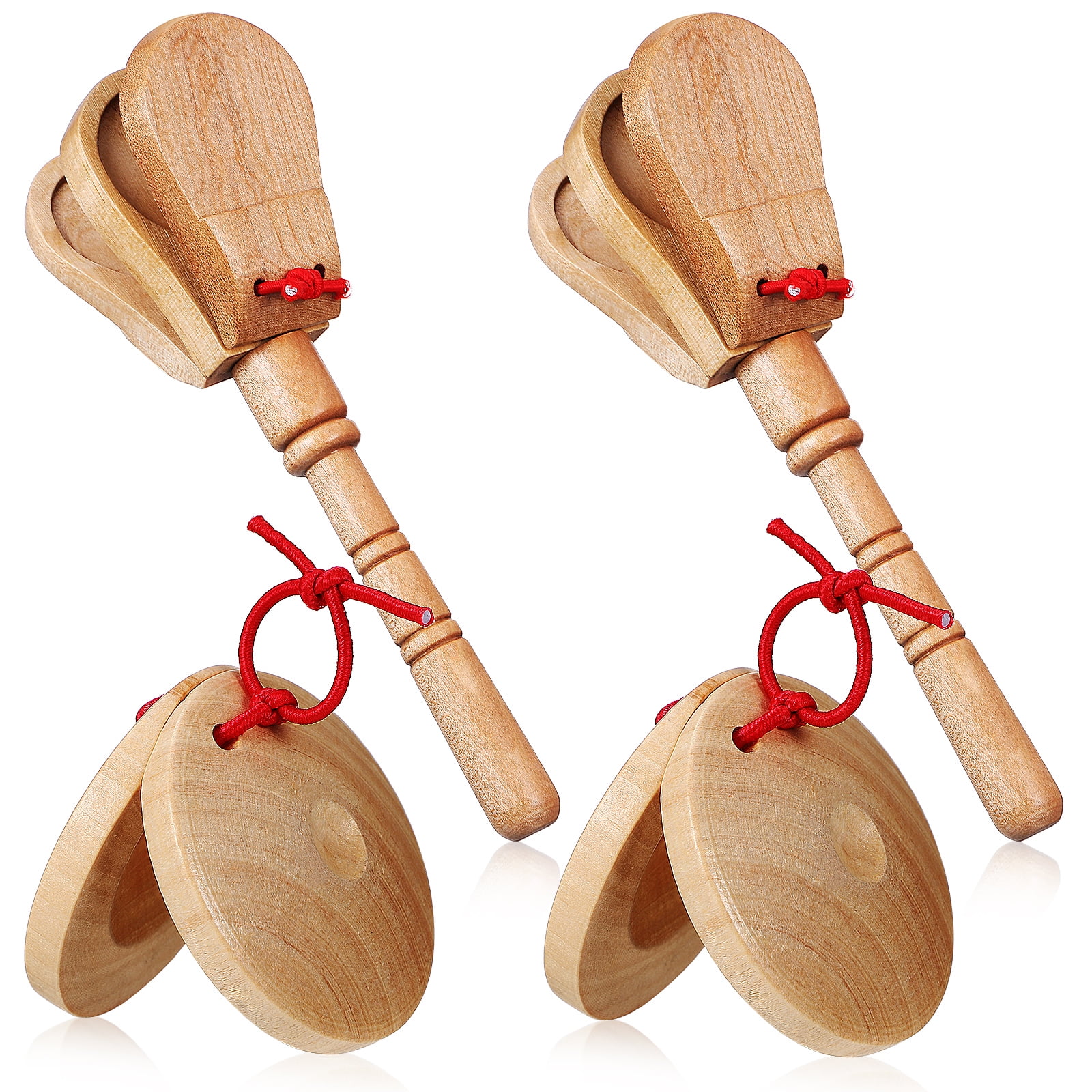 Masteelf 4pcs Wooden Castanets Handheld Percussion Musical Instruments ...