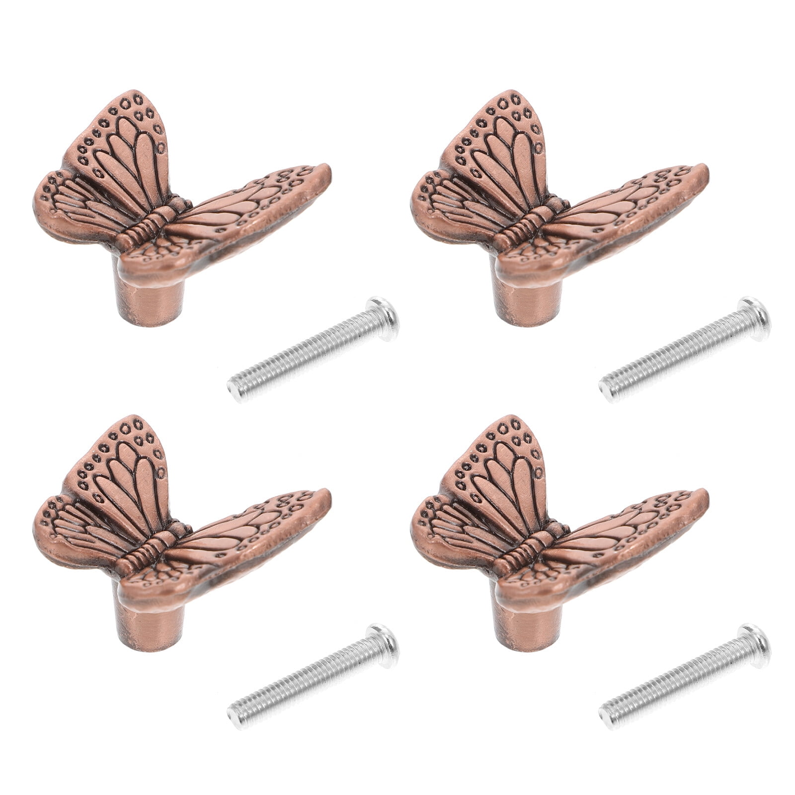 4 Pcs Handle for Door Butterflies Pulls Decorative Cabinet Knobs Red ...