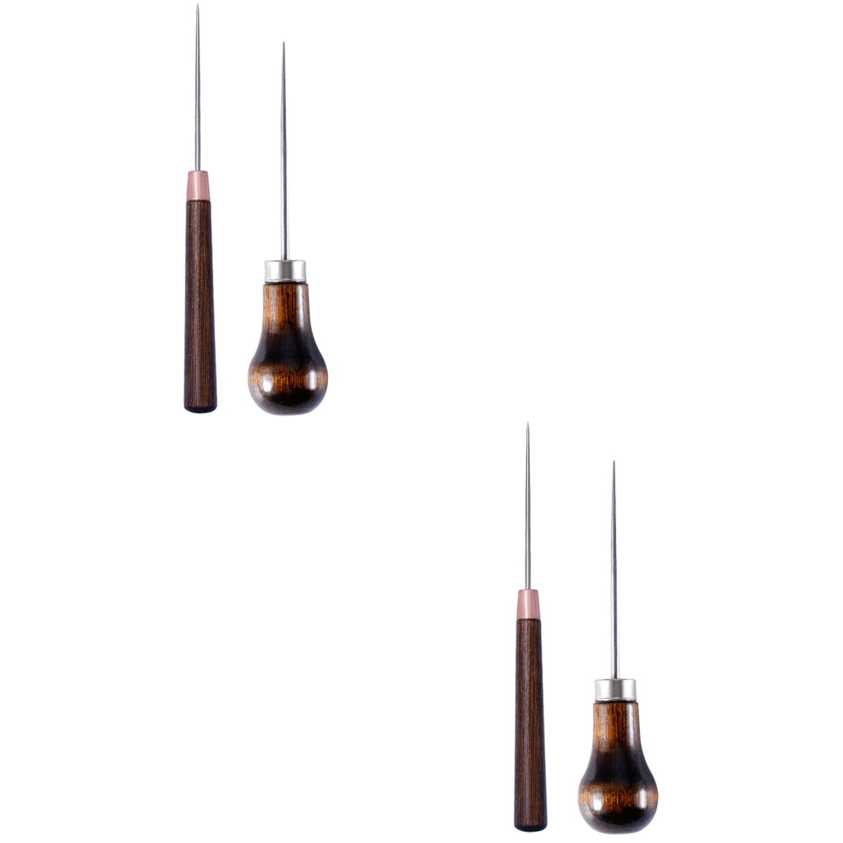 4 Pcs Handmade Wooden Handle Awl Wood Handle Sewing Awls Wooden Handle ...