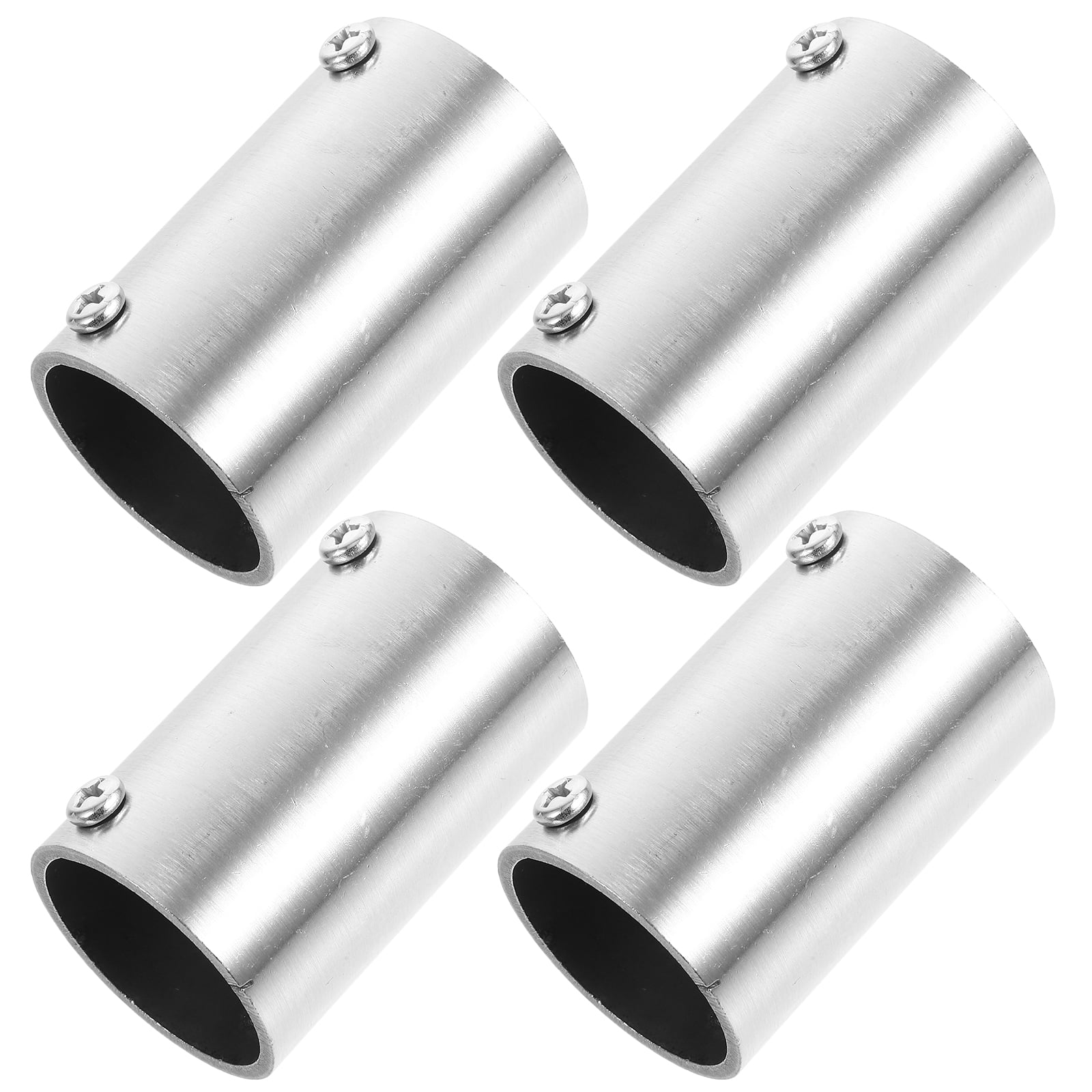 4 Pcs Handrail Railing Tube Connector Fitting Straight Silver - Walmart.com