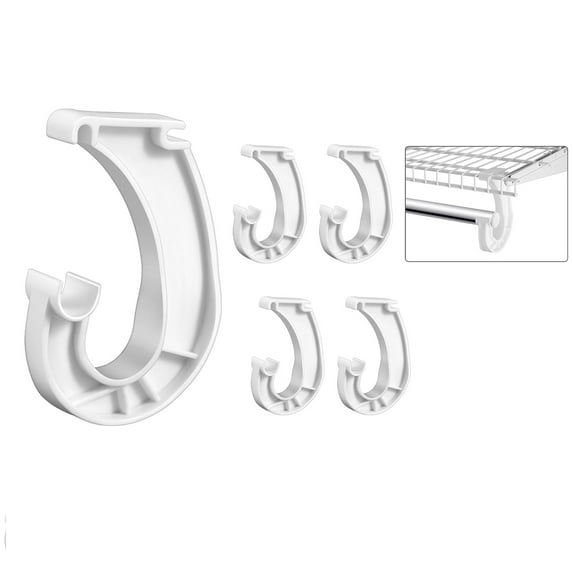 4 Pcs Hanging Closet Rod Support 3/4 Clothes Rod Bracket Shelving J ...