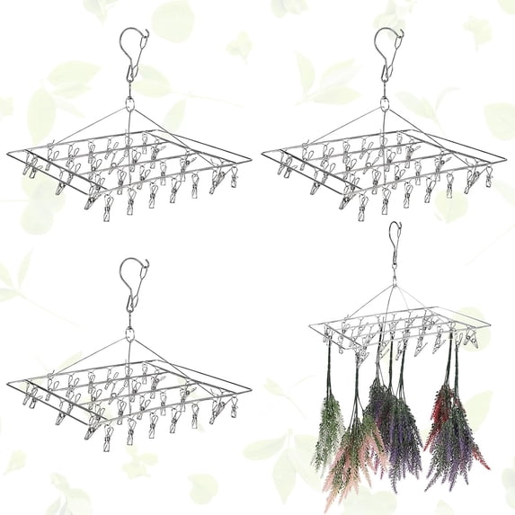 4 Pcs Hanging Drying Rack for Herb Macrame Flower Drying Rack with 30 ...