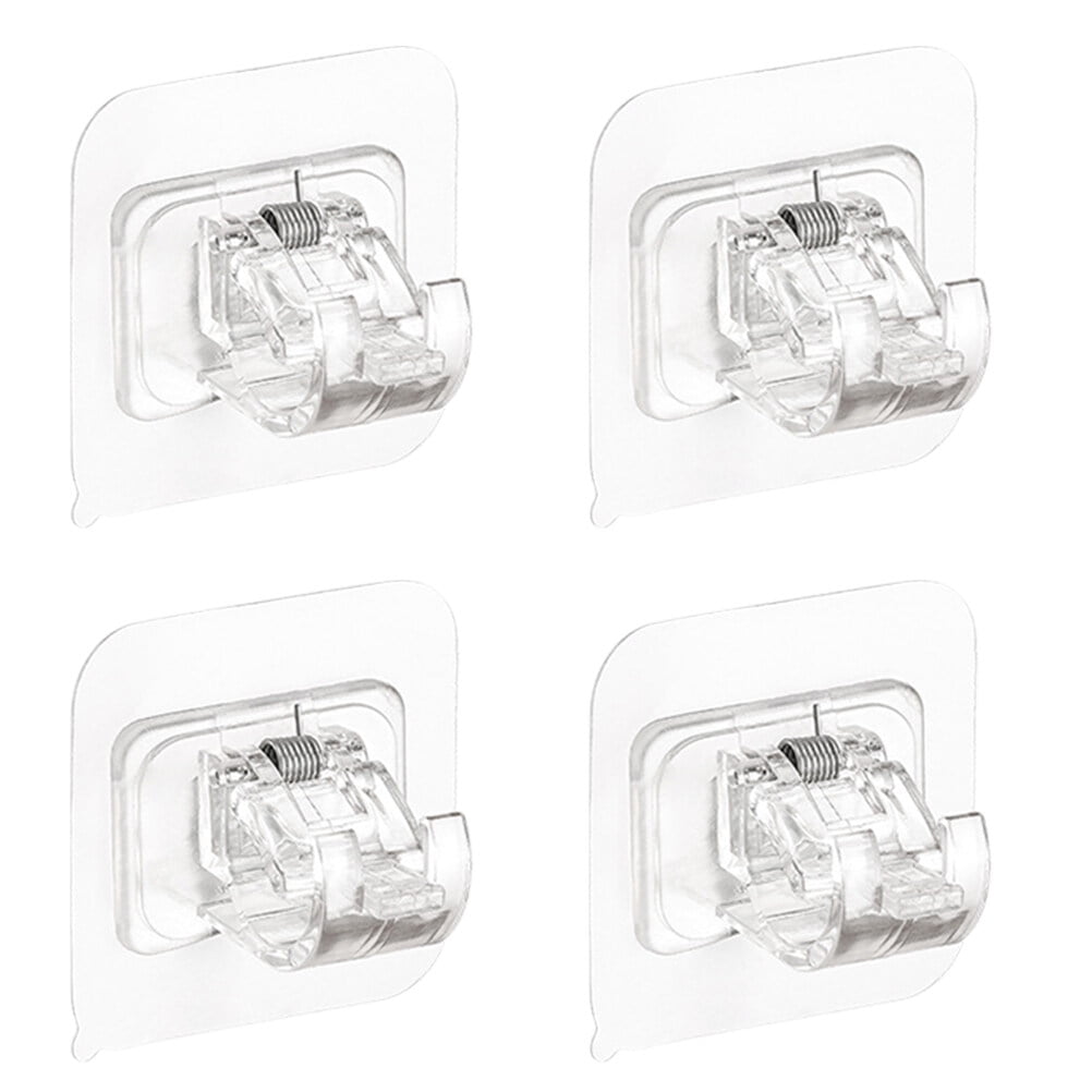 4 Pcs Hanging Rod Clamp Curtain Hooks Holder up Japanese-style Abs ...